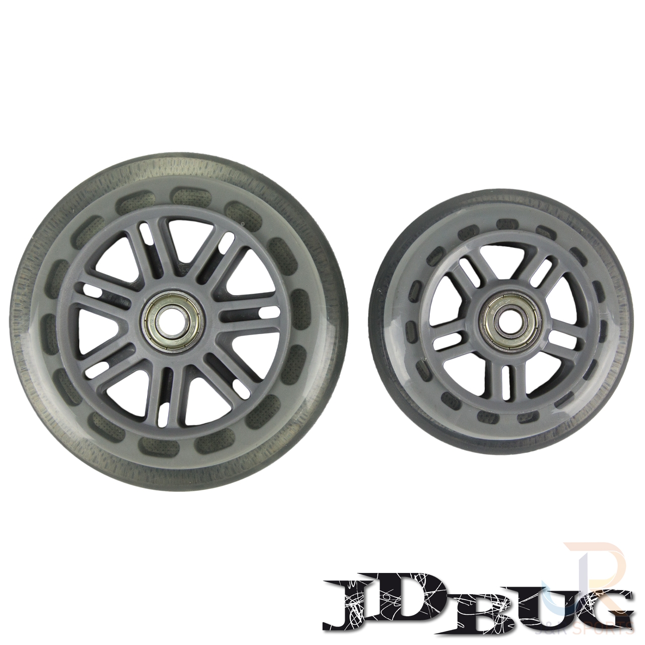 JD Bug 120/100mm Plastic Core Wheels in Clear from JD Bug distributed ...