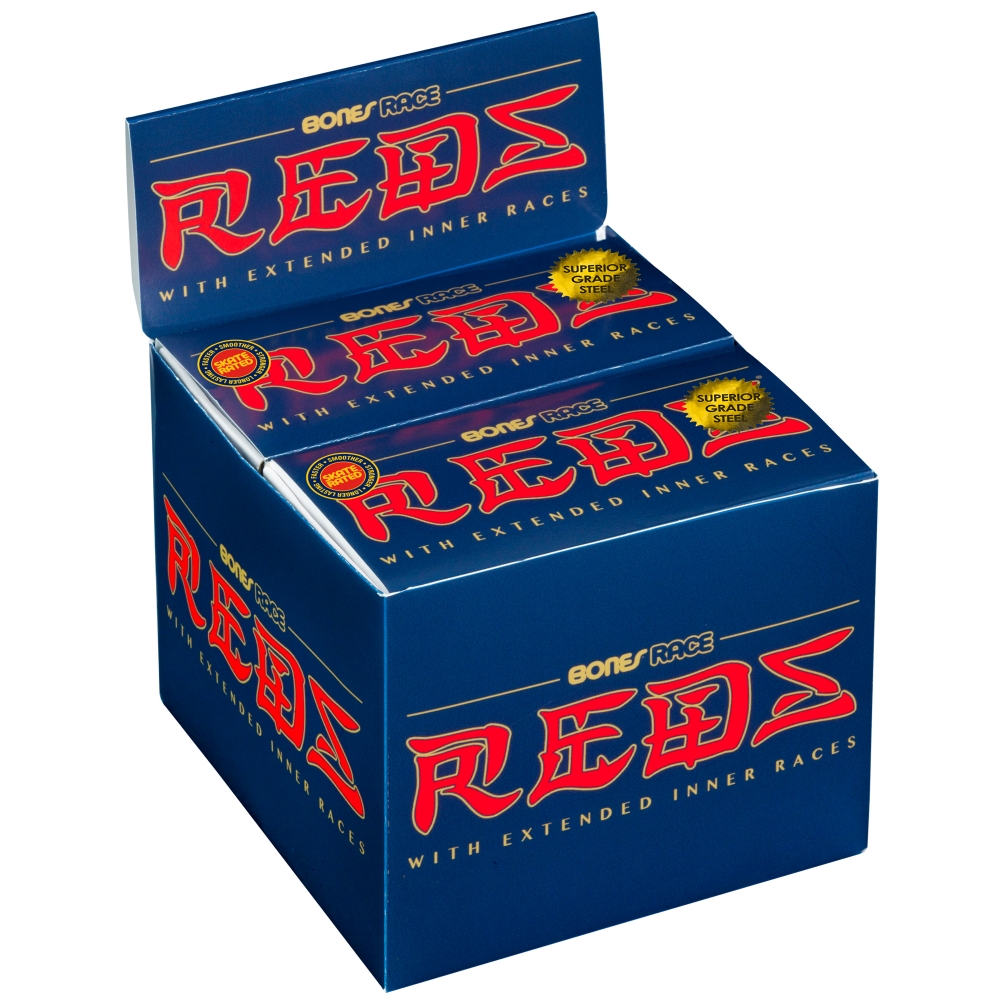 Bones Race Reds 8mm 8 Pack Bearings POP 10 distributed by J & R Sports ...